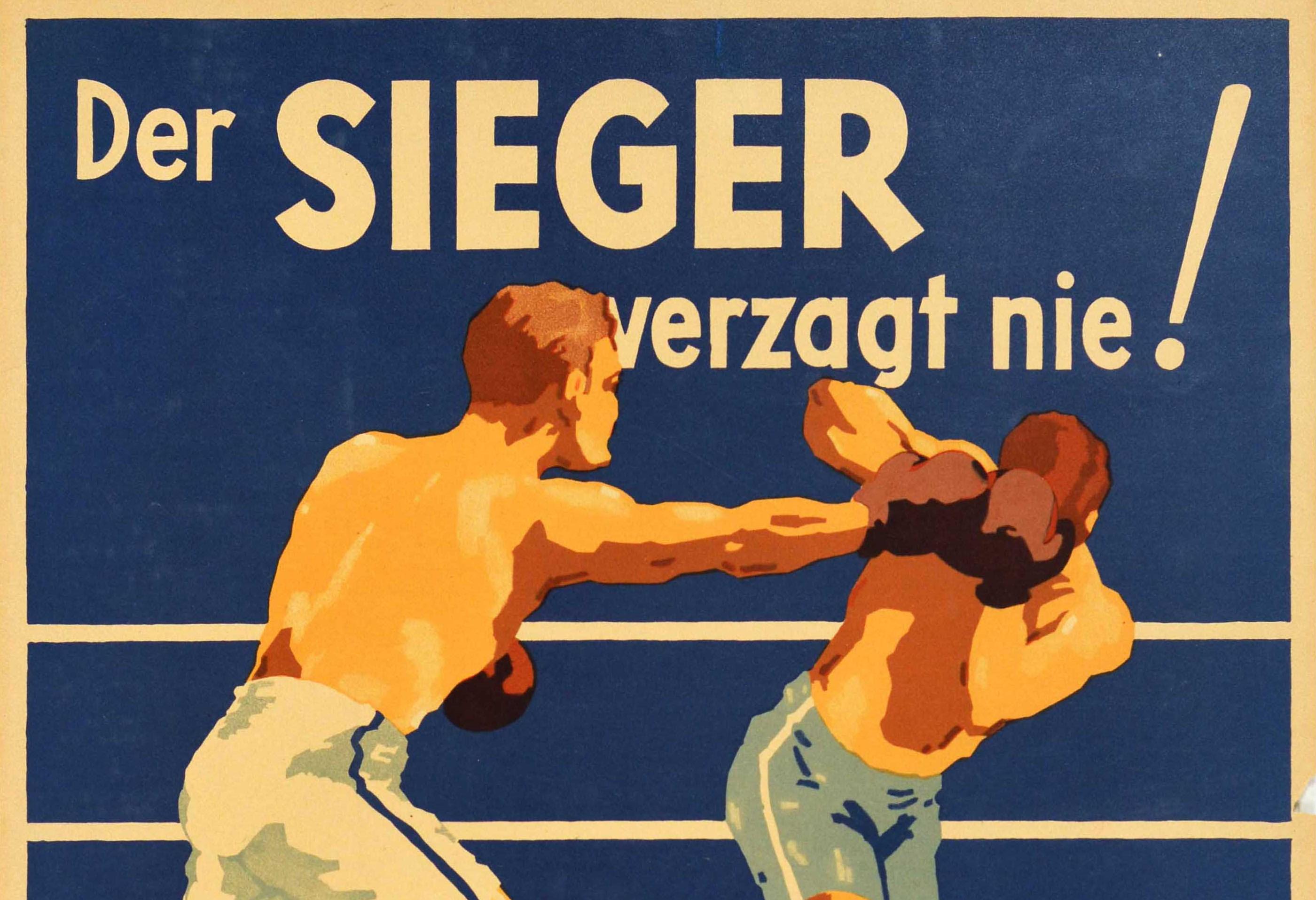 Unknown - Original Vintage Motivation Poster Noch Ein Versuch Never ...