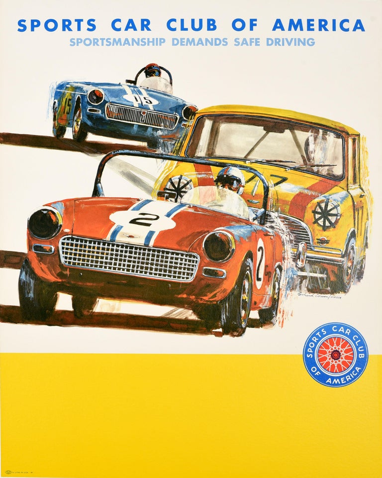 Unknown - Original Vintage Motorsport Poster Sports Car Club Of America ...