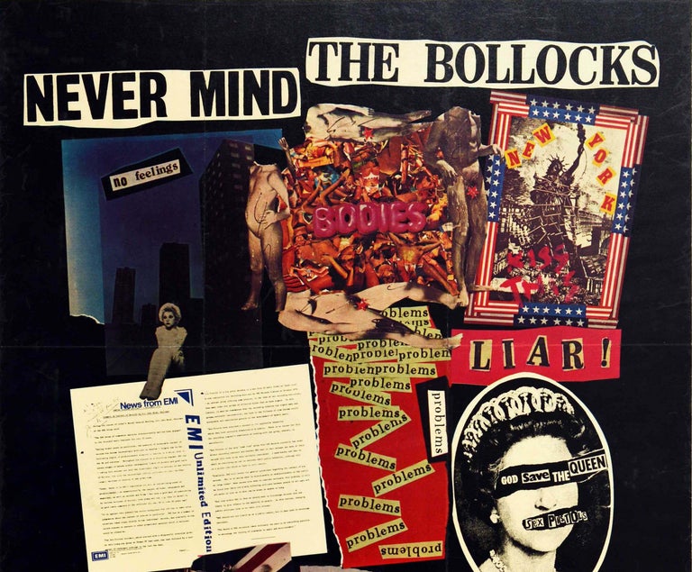 Unknown - Original Vintage Music Poster Never Mind The Bollocks Here's ...