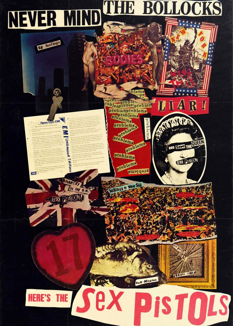 Unknown - Original Vintage Music Poster Never Mind The Bollocks Here's ...