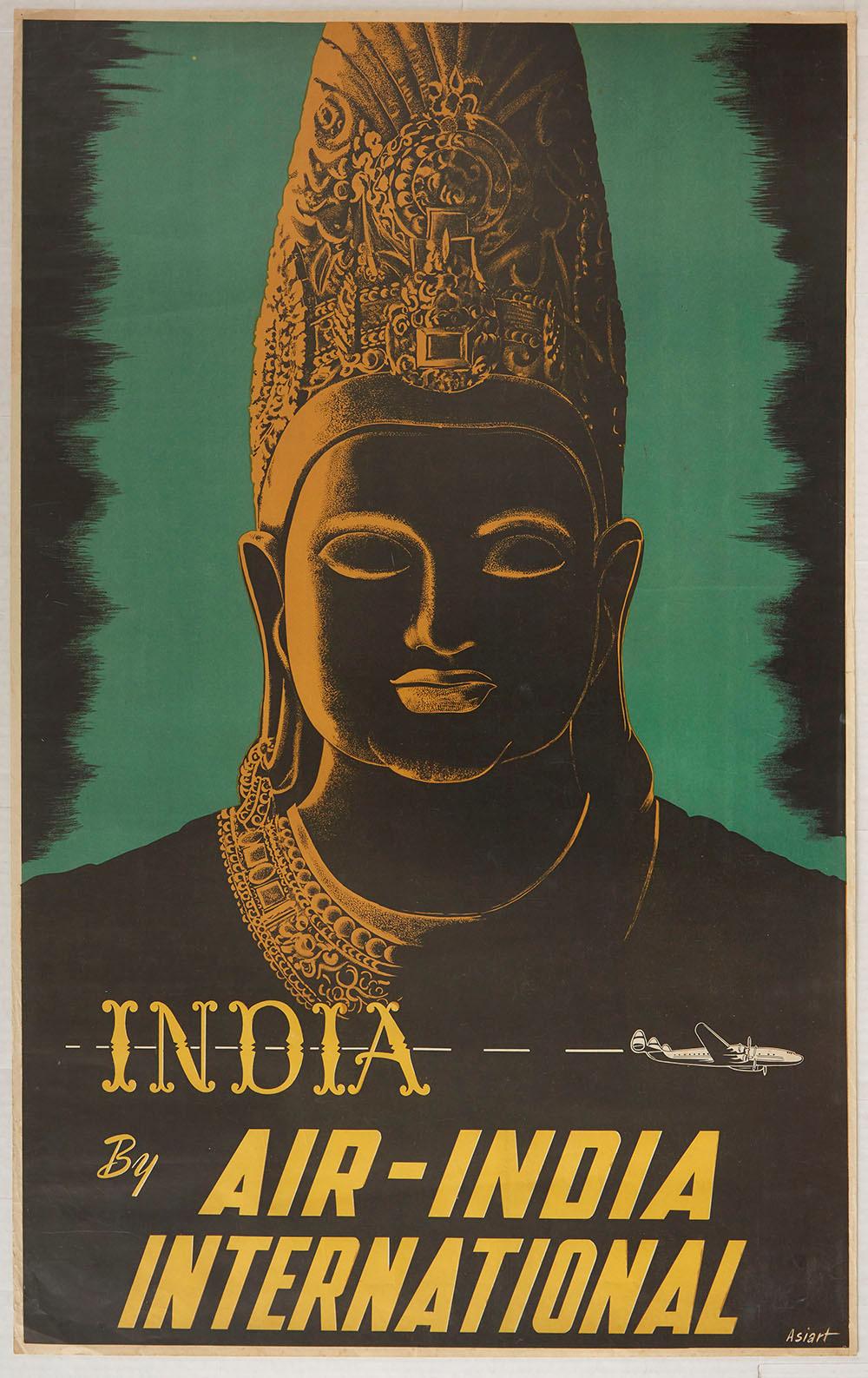 1950s Air India Poster - 7 For Sale on 1stDibs