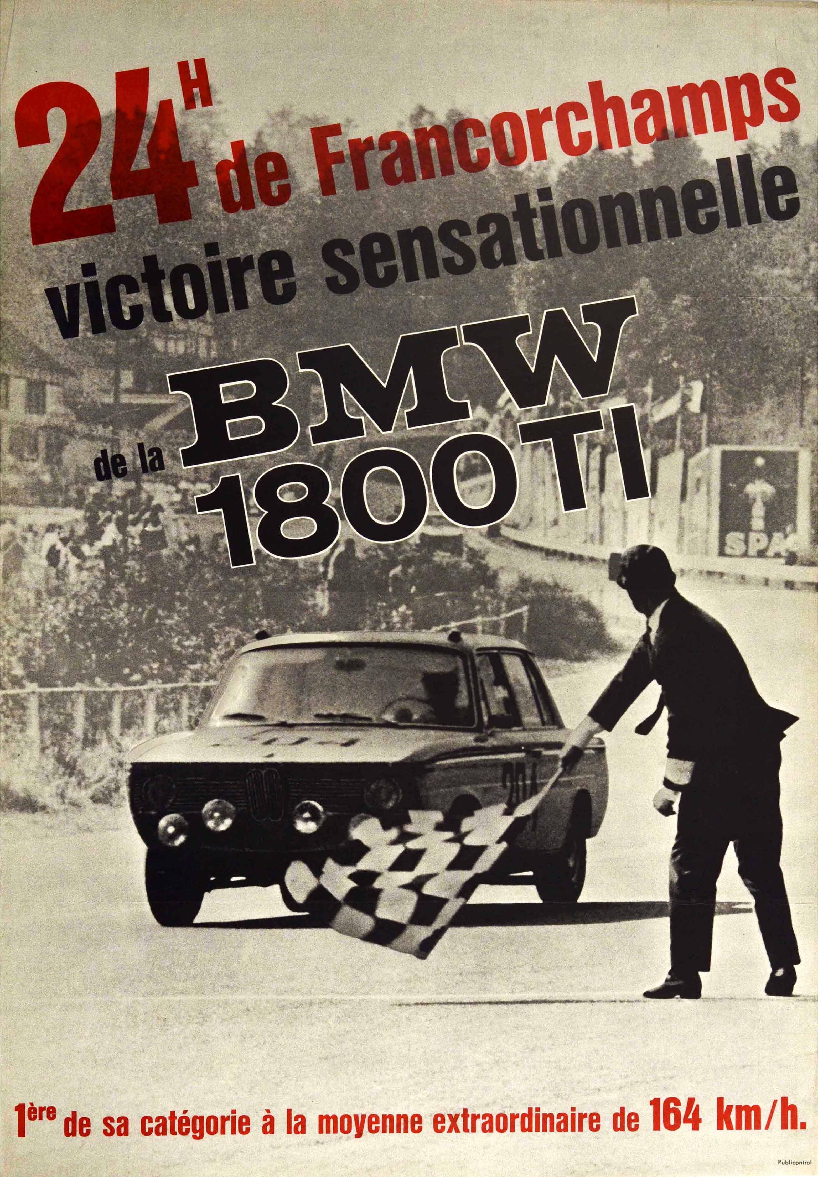 Original Vintage Poster BMW 1800TI 24h De Spa Francorchamps Victory ...