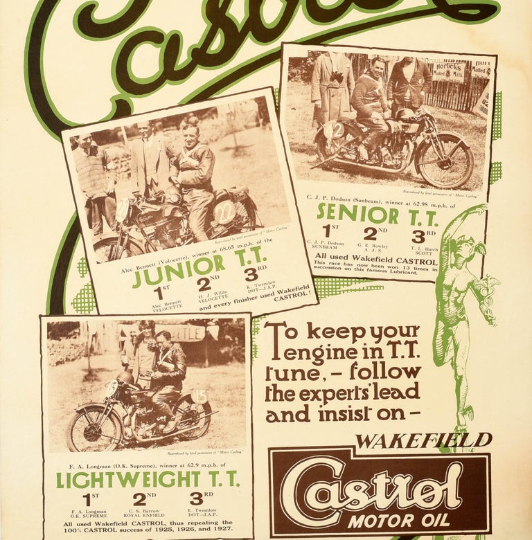 Unknown - Original Vintage Poster Castrol Motor Oil 1928 T.T. Races ...