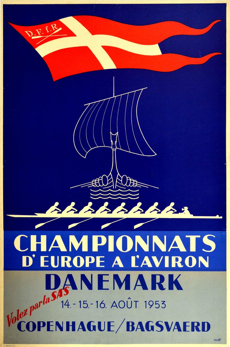 Unknown - Original Vintage Poster Championnats d''Europe A l''Aviron ...