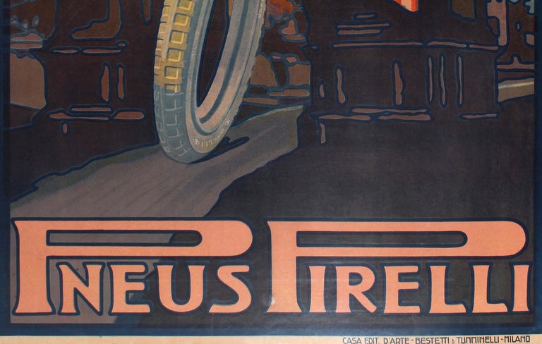 Unknown - Original Vintage Poster For Pneus Pirelli Tyres Ft Historic ...