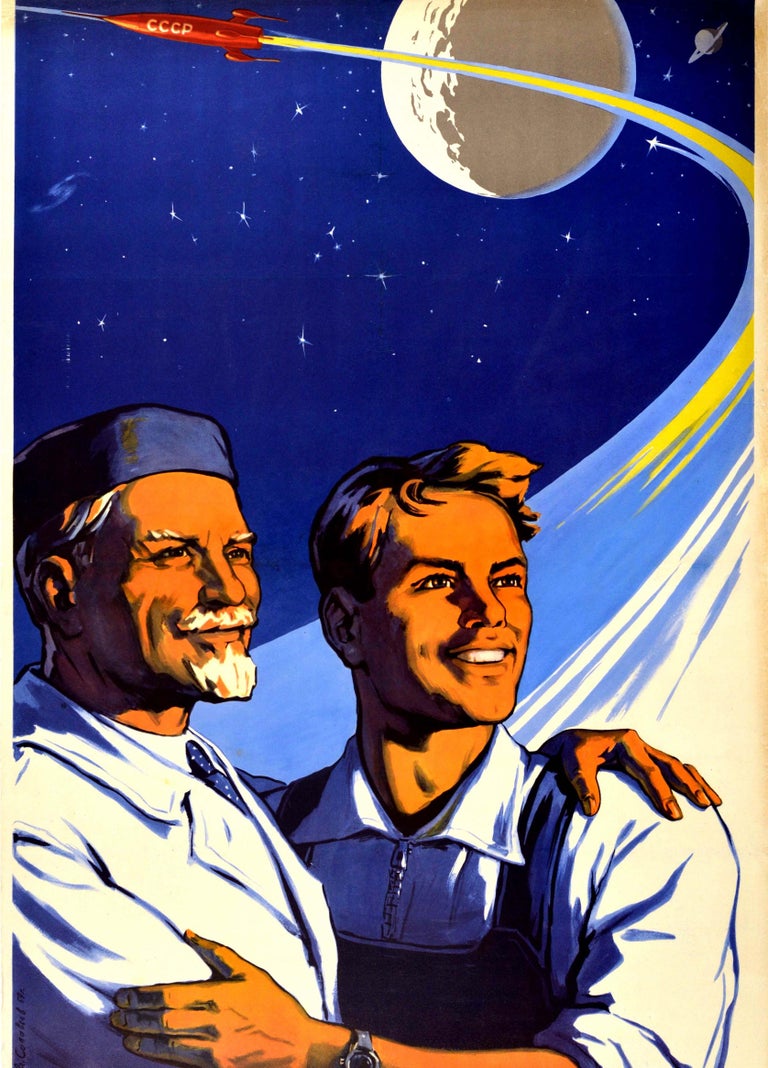 Unknown - Original Vintage Poster Glory To Soviet Science and ...