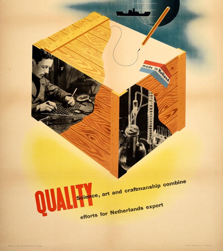 Unknown - Original Vintage Poster Holland Science Art And Craftsmanship ...