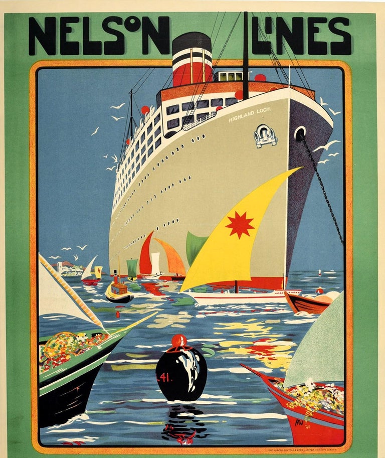 Unknown - Original Vintage Poster Nelson Lines Highland Loch Ship ...