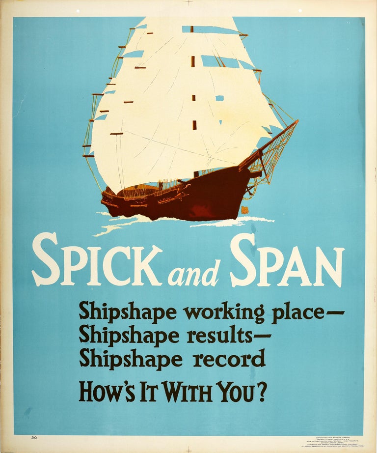 Unknown - Original Vintage Poster Spick and Span Shipshape Work ...