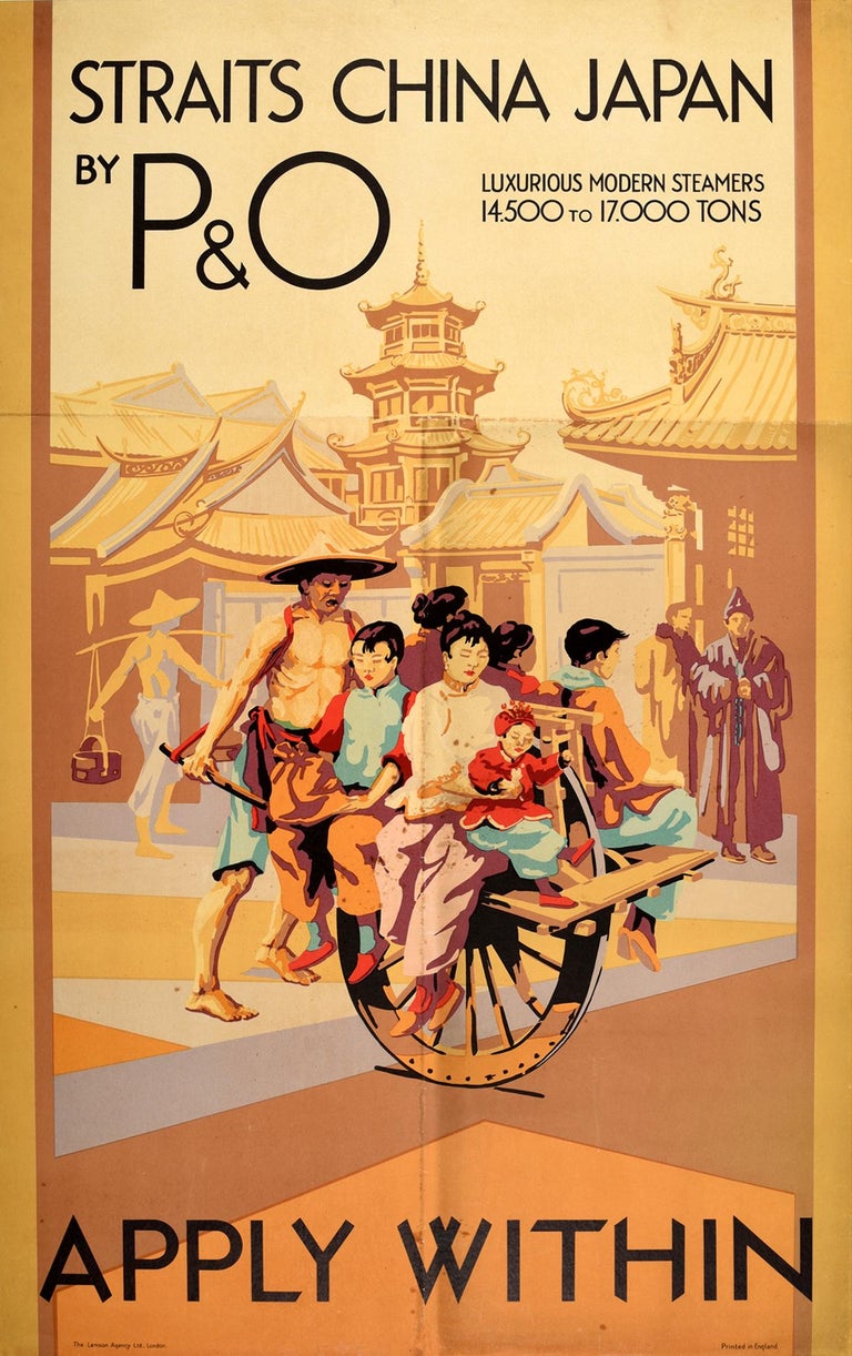 Unknown - Original Vintage Poster Straits China Japan By P&O Cruise ...