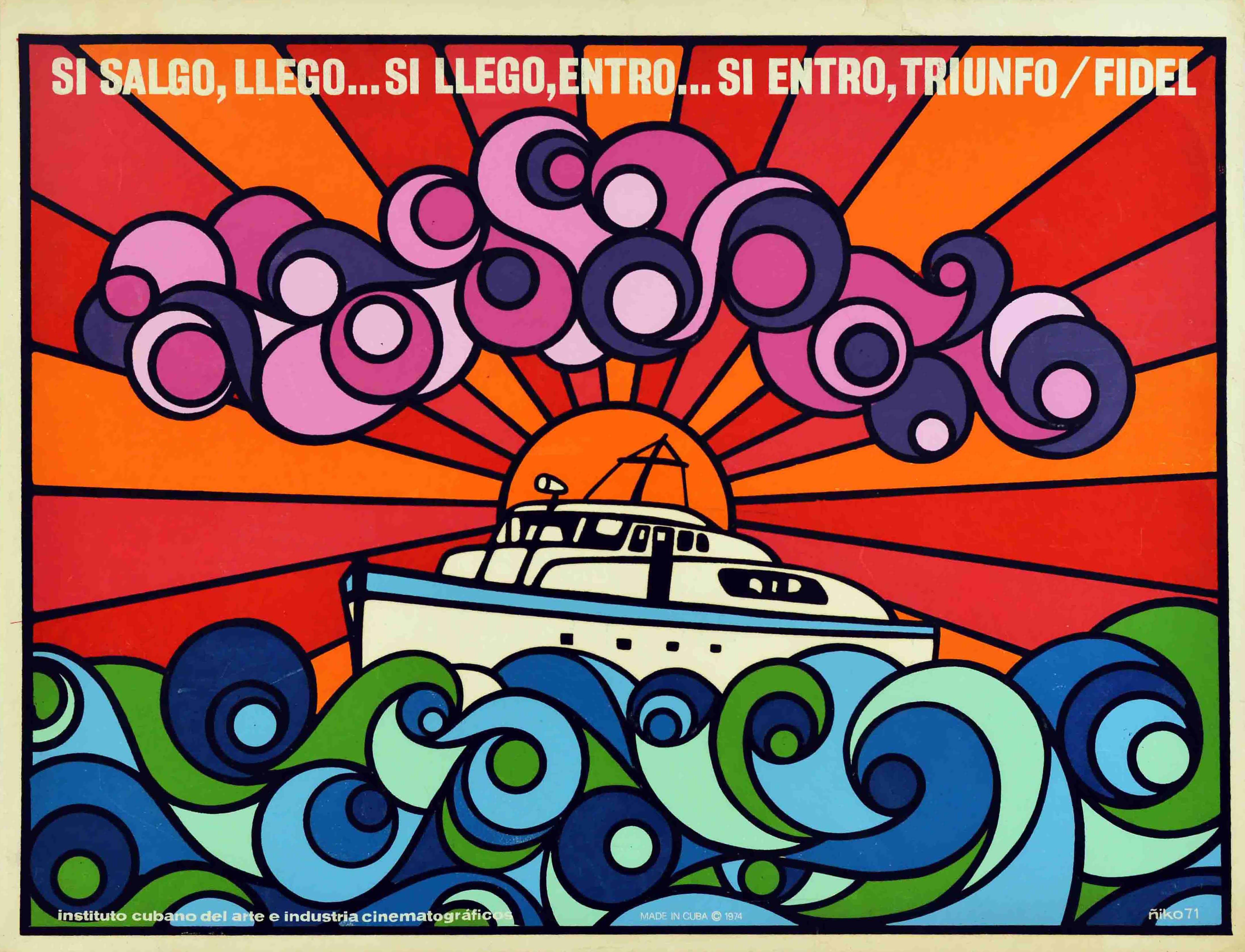 Unknown - Original Vintage Propaganda Poster Fidel Castro Granma Yacht ...