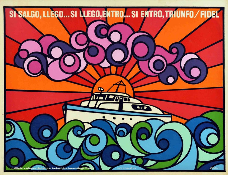 Unknown - Original Vintage Propaganda Poster Fidel Castro Granma Yacht ...