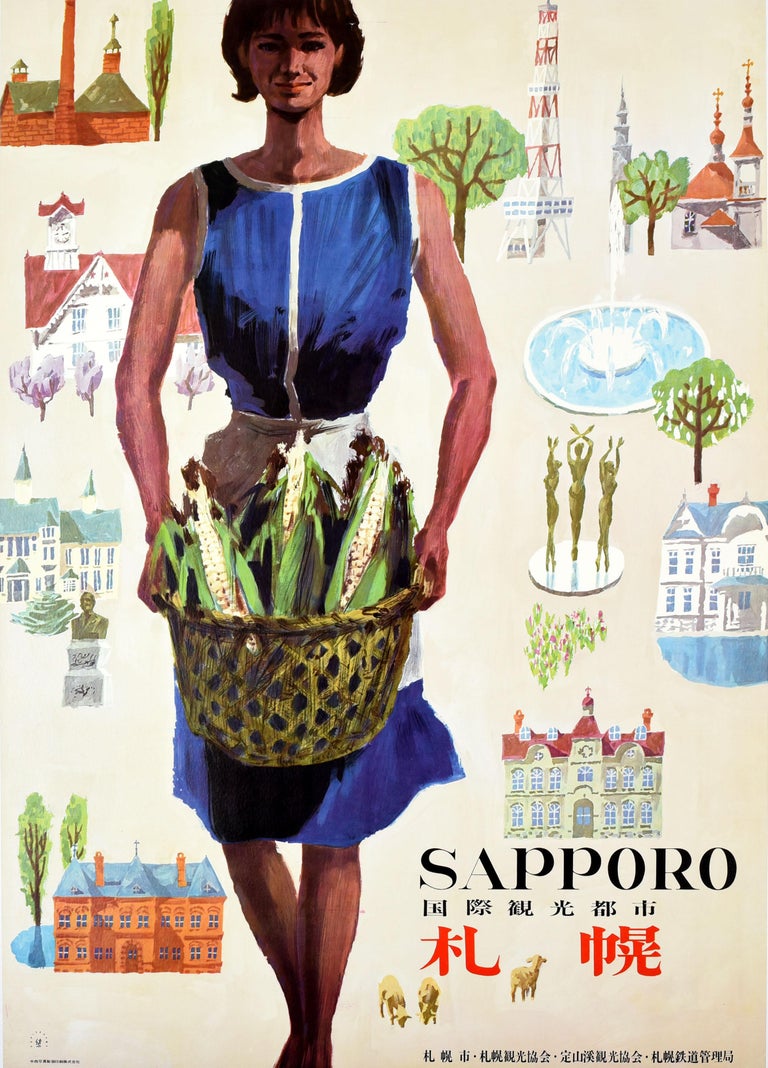 Unknown - Original Vintage Railway Travel Poster Sapporo Tourist City ...