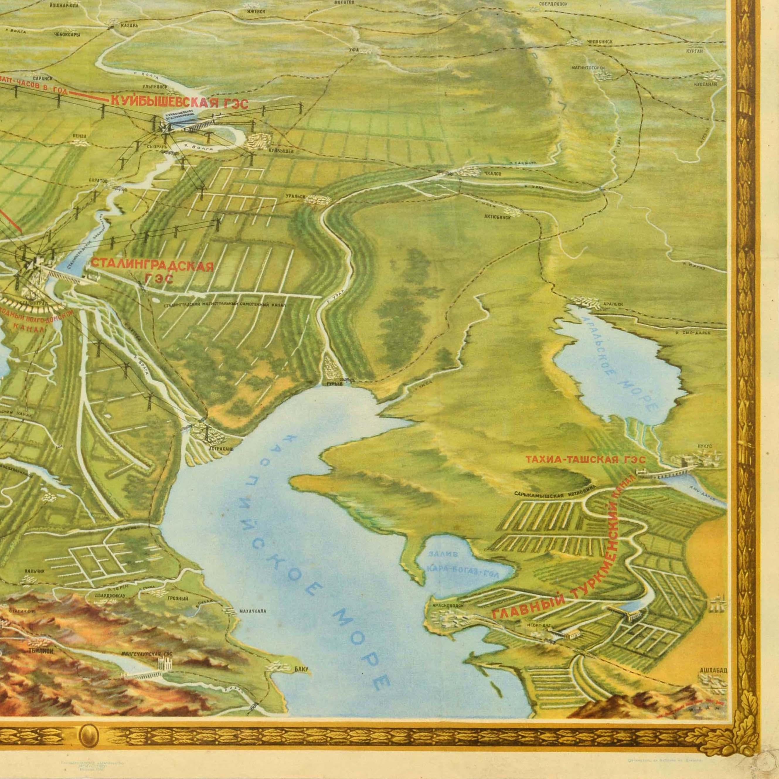 Unknown - Original Vintage Soviet Propaganda Poster Great Buildings Of ...