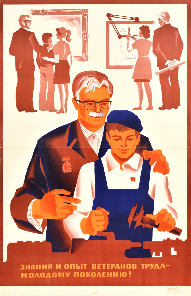Unknown - Original Vintage Soviet Propaganda Poster Knowledge Of Labour ...