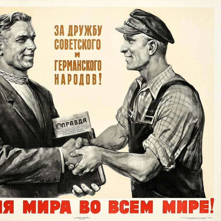 Unknown - Original Vintage Soviet Propaganda Poster USSR Germany ...