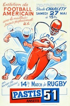 Vintage Rugby Posters - 9 For Sale on 1stDibs | vintage rugby print ...