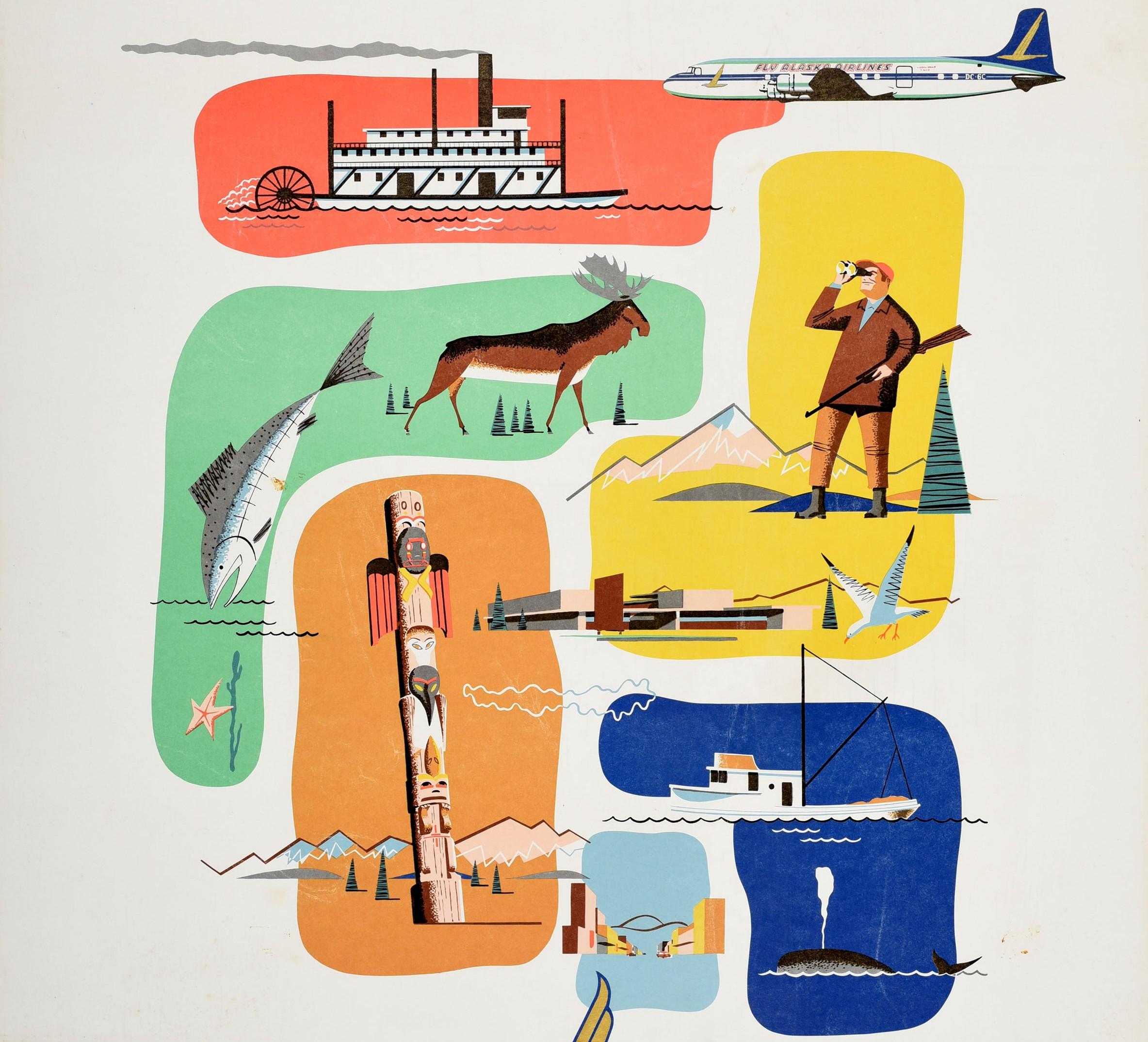 Unknown - Original Vintage Travel Poster Alaska Airlines Golden Nugget ...