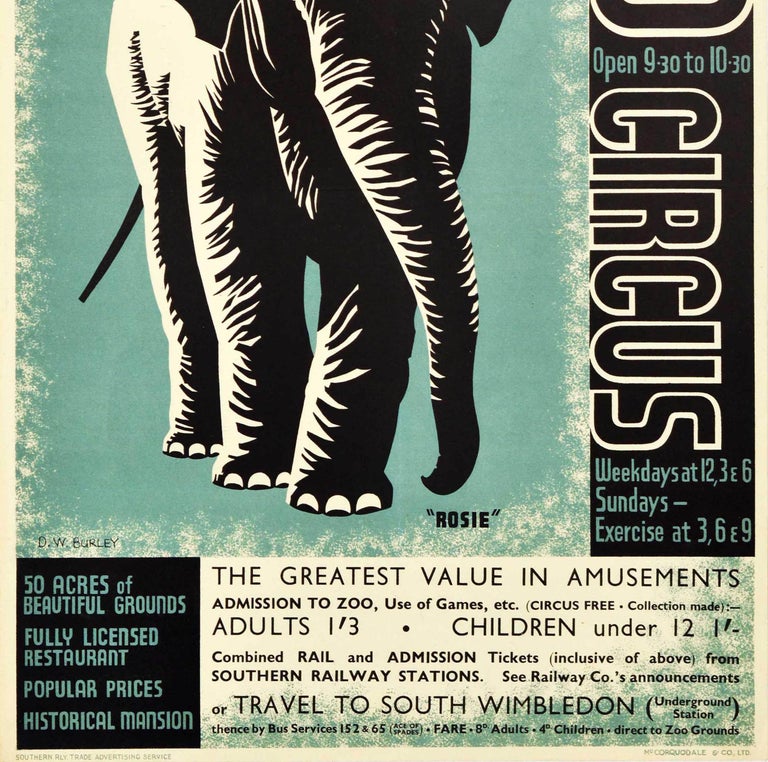 Unknown - Original Vintage Travel Poster Chessington Zoo Southern ...