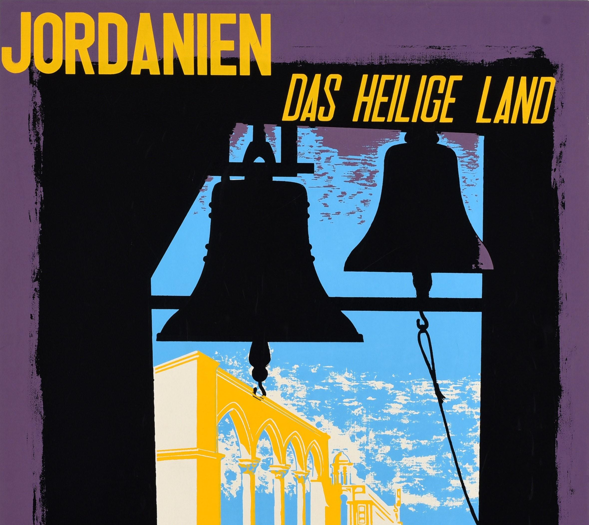 Unknown - Original Vintage Travel Poster For Jordanien Jordan The Holy ...