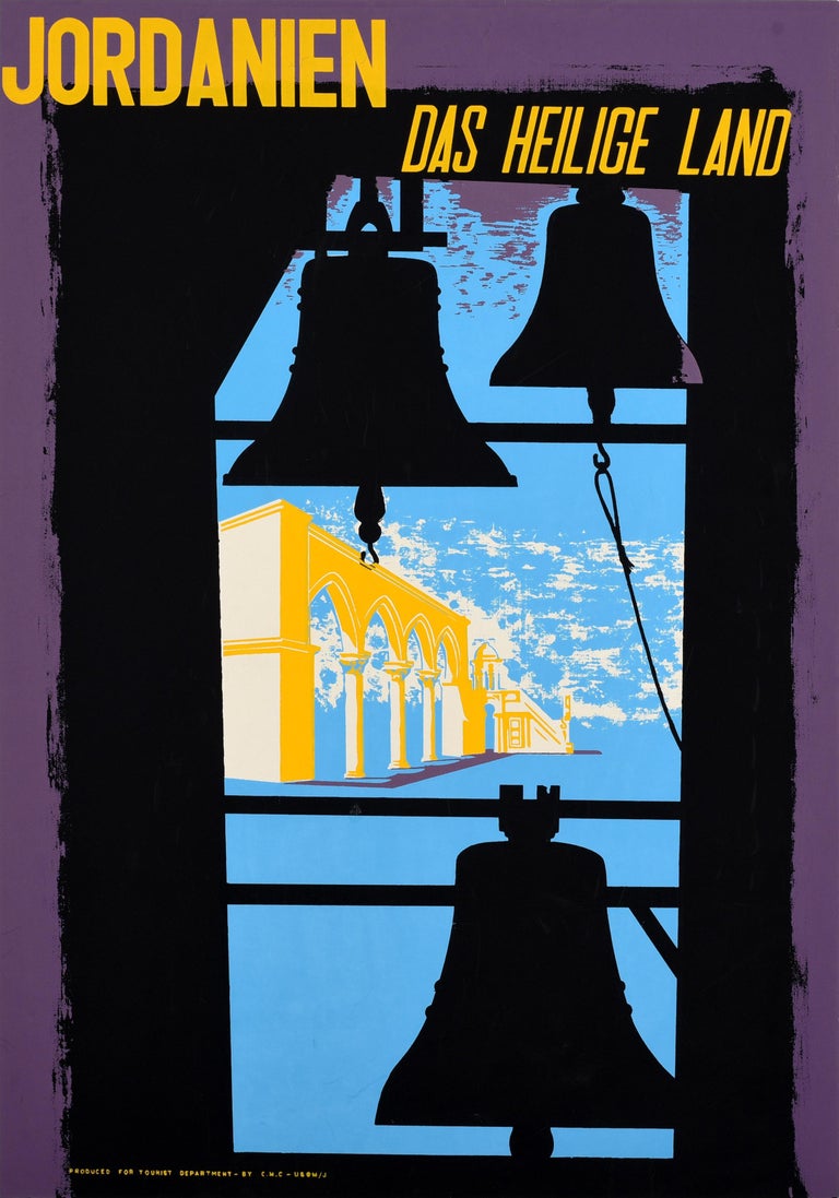 Unknown - Original Vintage Travel Poster For Jordanien Jordan The Holy ...