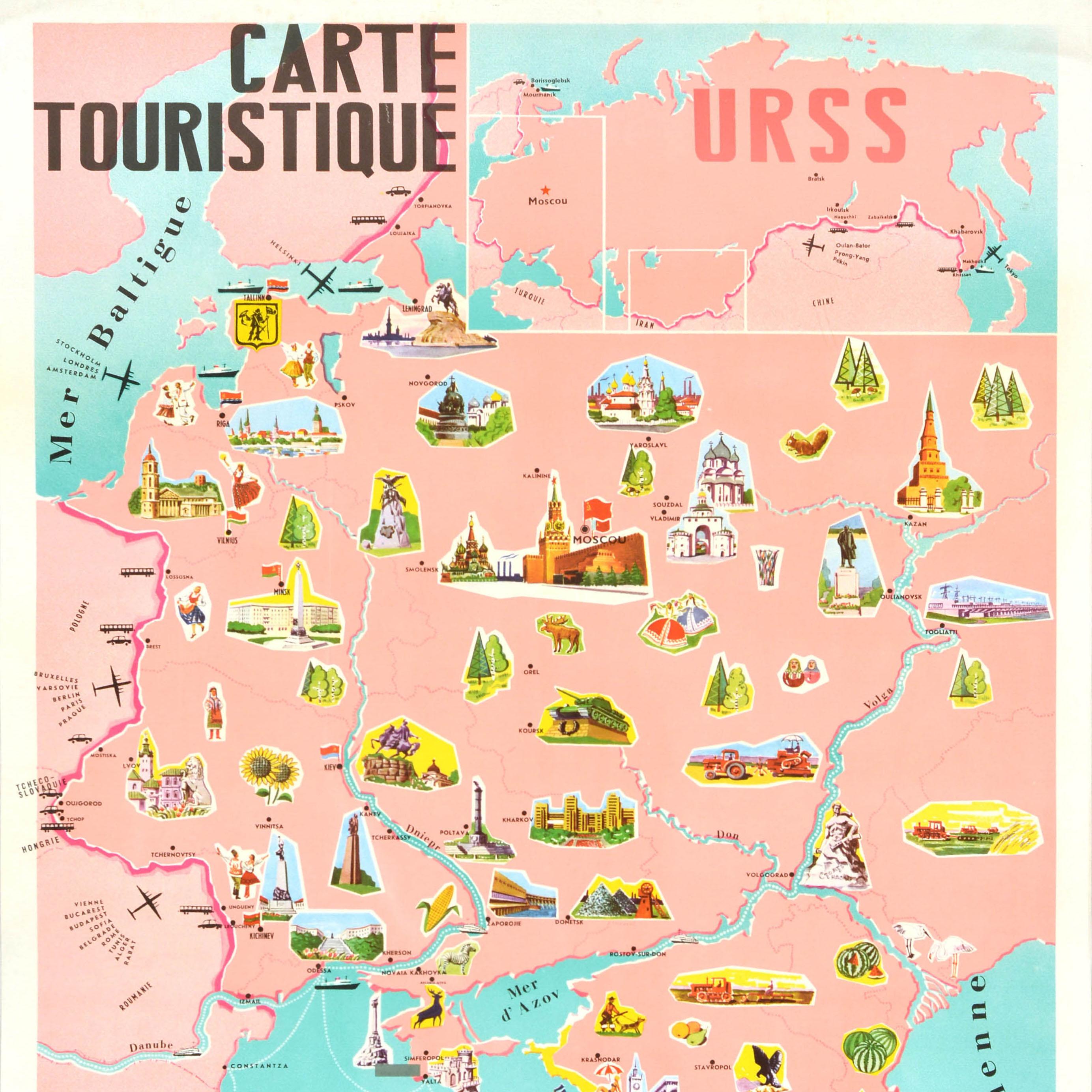 Unknown - Original Vintage Travel Poster Intourist Tourism Map Carte ...
