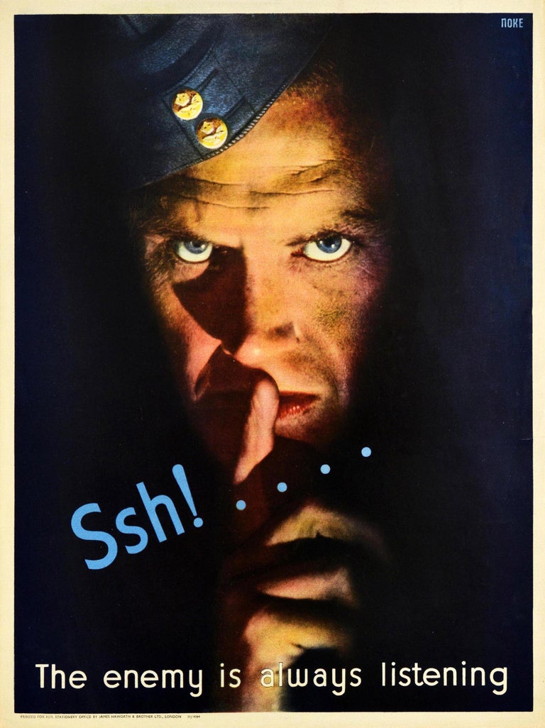 Unknown - Original Vintage War Poster Enemy Is Always Listening ...