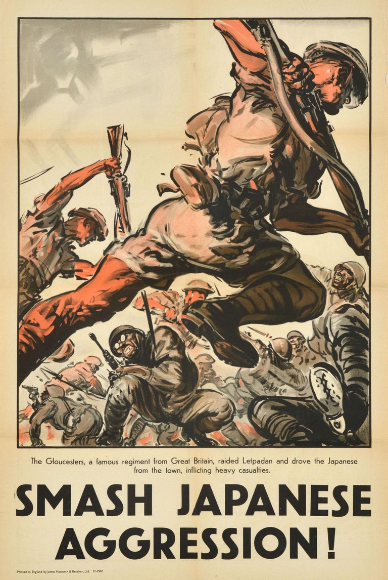 Unknown - Original Vintage War Propaganda Poster Smash Japanese ...