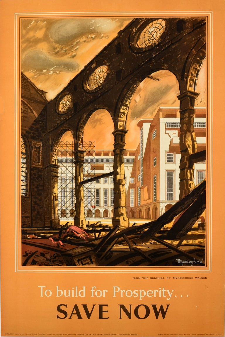 Unknown - Original Vintage World War Two Poster Build Prosperity Save ...