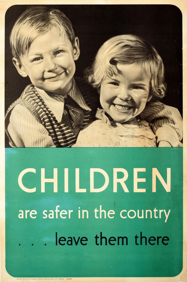 Unknown - Original Vintage WWII Poster Children Are Safer In The ...