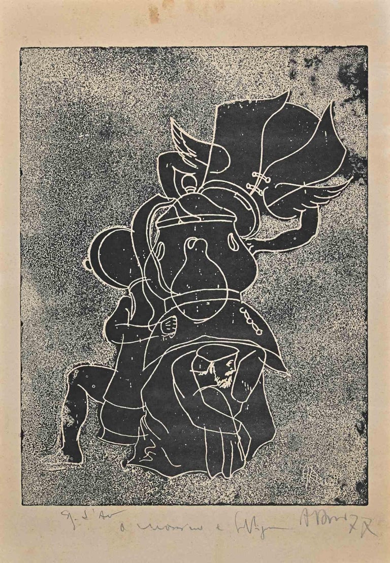 Unknown - Pandora''s Vase - Woodcut - 1977 For Sale at 1stDibs