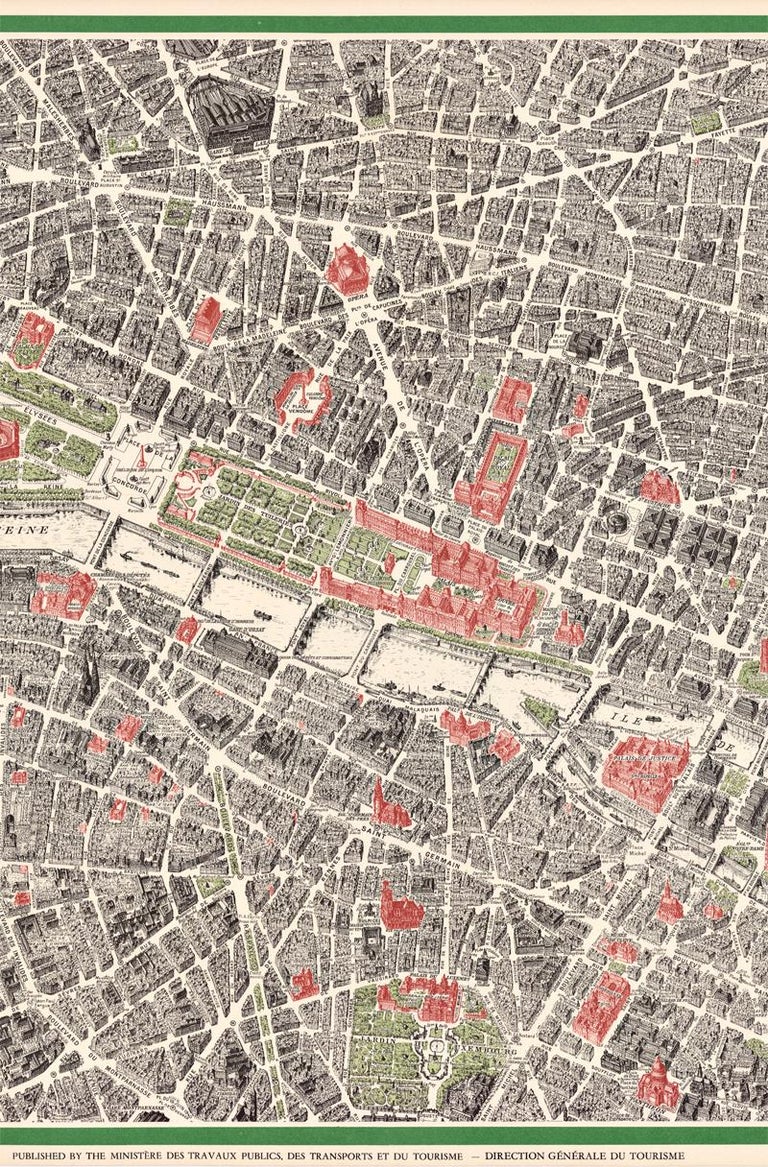 Unknown - PARIS (FRANCE) City Map original vintage poster at 1stDibs