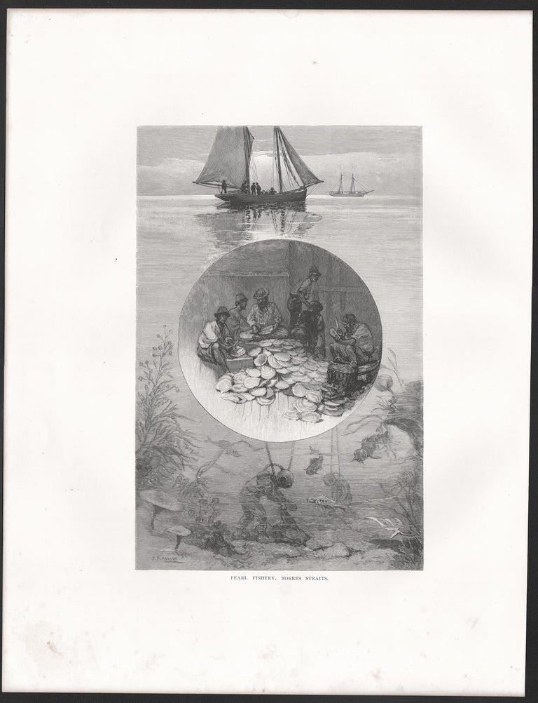 Unknown - Pearl Fishery, Torres Straits, antique 1880s diving wood ...
