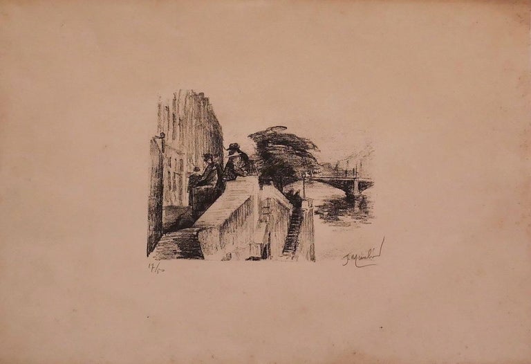 Unknown - River - Original Lithograph - XX century For Sale at 1stDibs