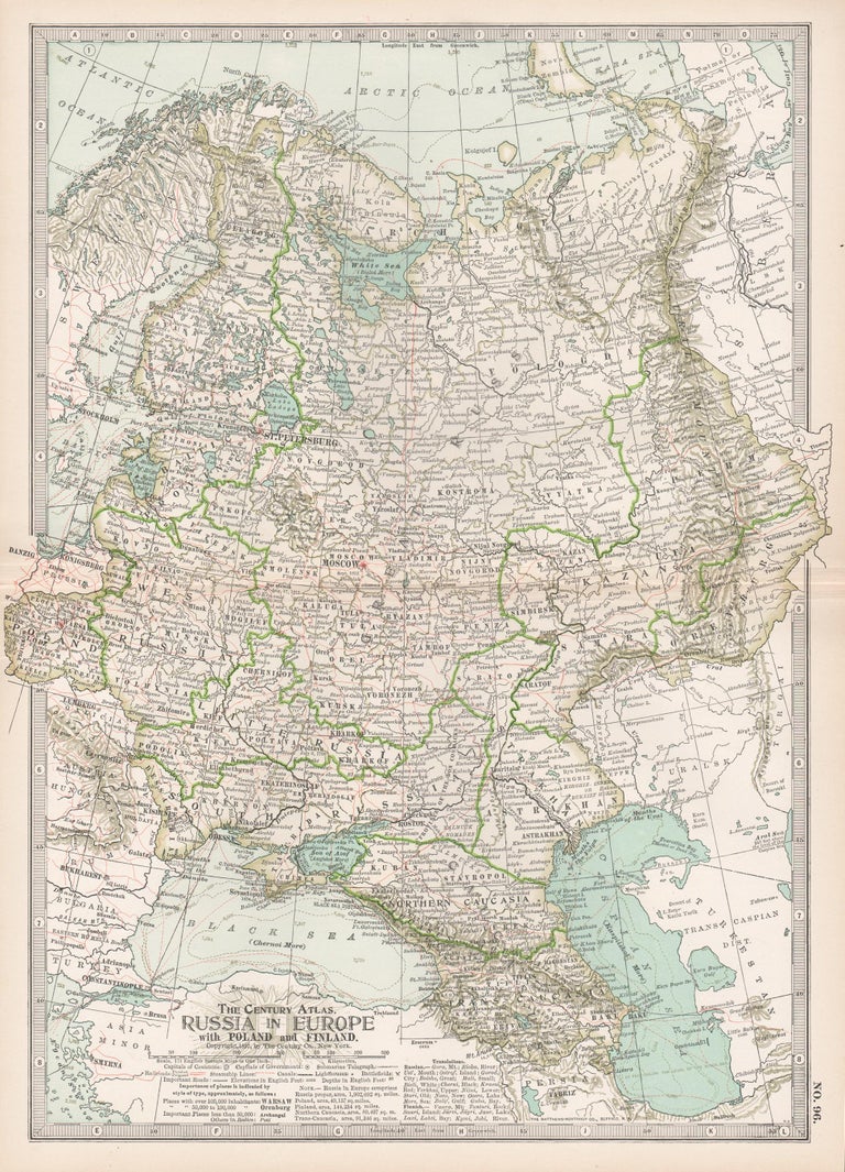 Unknown - Russia in Europe with Poland and Finland. Century Atlas antique vintage map For Sale ...