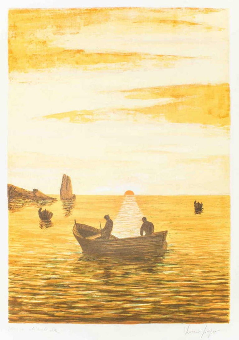 Unknown - Sunset - Original Lithograph by Italian Master 1970s For Sale ...
