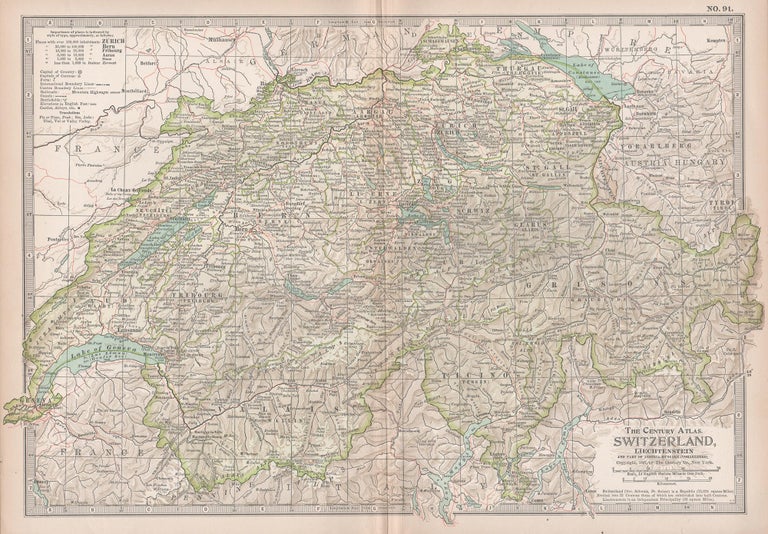Unknown - Switzerland. Century Atlas antique vintage map For Sale at ...