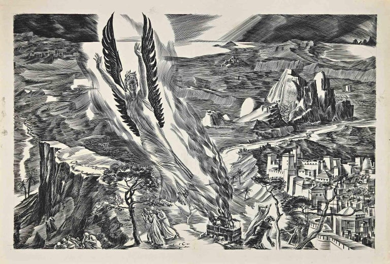 Albert Decaris - The Evocation - Ink Drawing - Mid-20th Century For ...