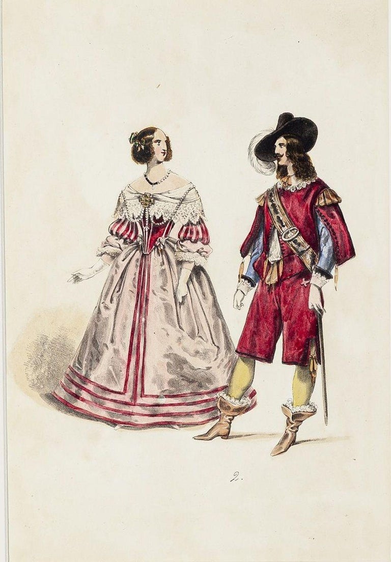 Unknown - The Lady and the Musketeer - Original Lithograph - End of ...