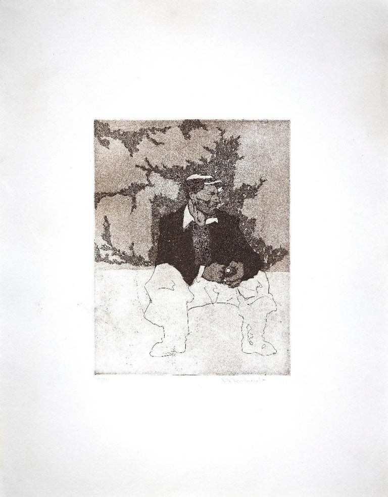 Unknown - The Man - Original Etching on Paper - 1970s For Sale at 1stDibs