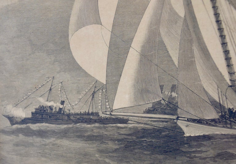 Unknown - Three Engravings Depicting Sailing Yachts Competing in 1885 ...
