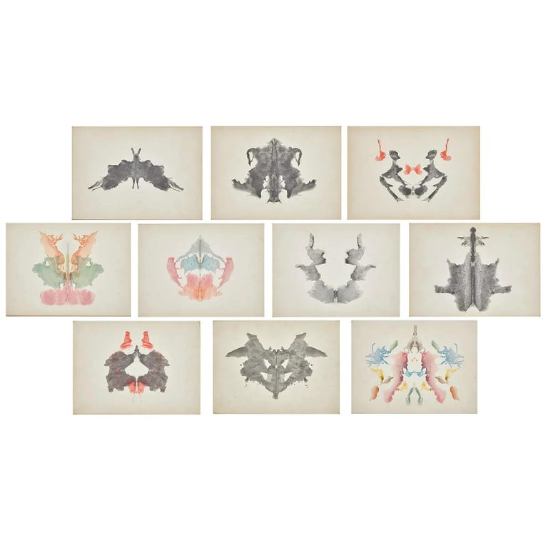 Unknown - Vintage Set of Ten Rorschach Inkblot Tests For Sale at 1stDibs
