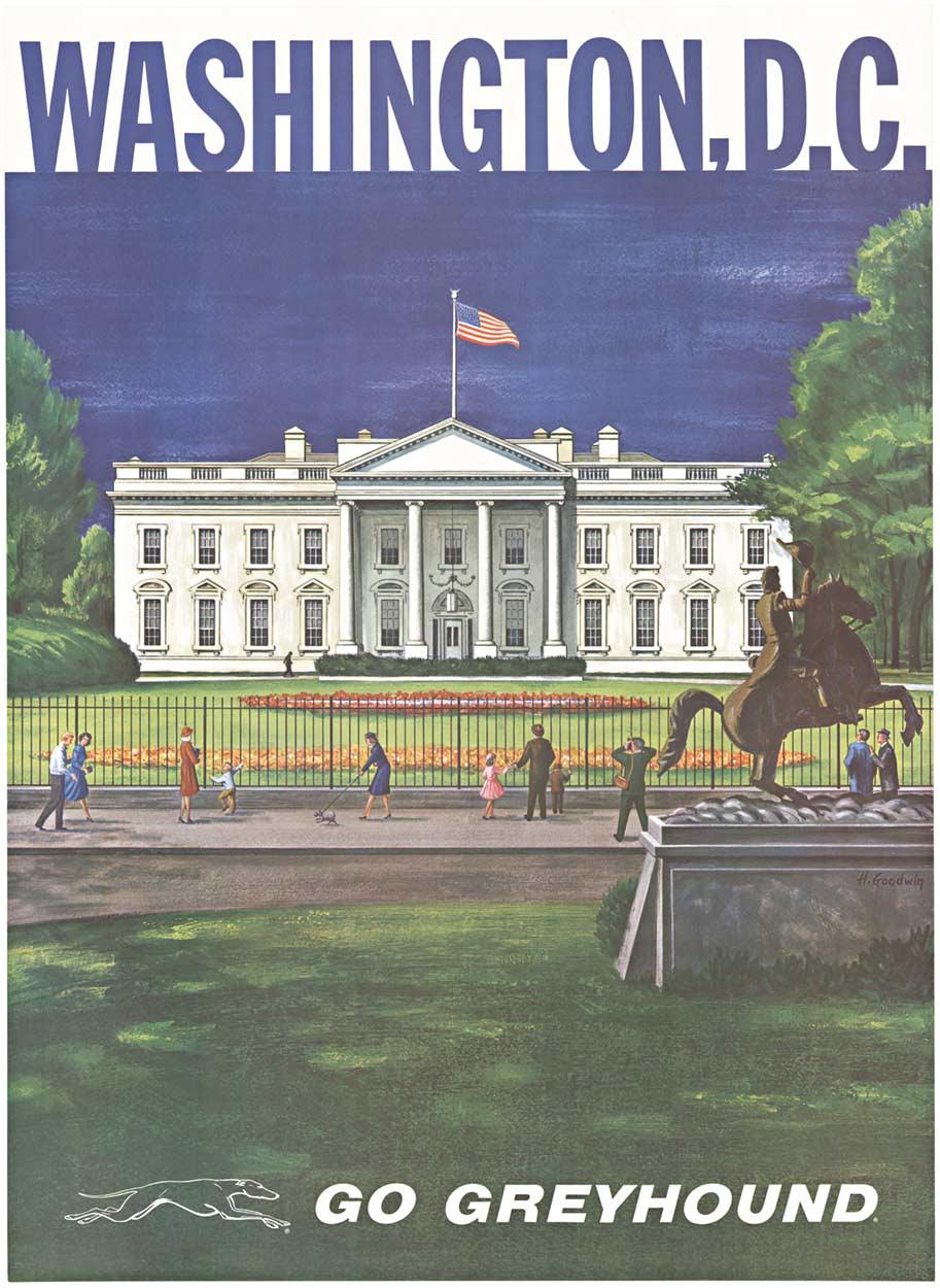 Vintage Greyhound Poster - 11 For Sale on 1stDibs