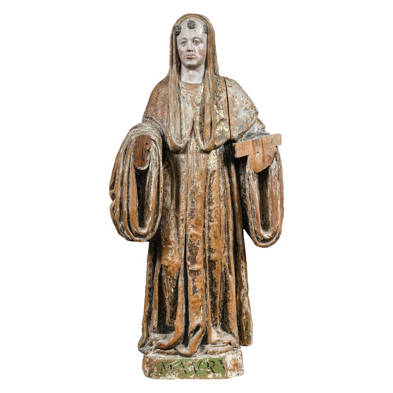 Unknown - 16th century Italian carved wood sculpture - Saint Mauritius ...