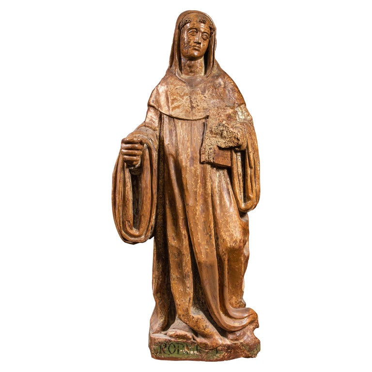 Unknown - Sculpture italienne en bois sculpté du XVIe siècle - Saint ...