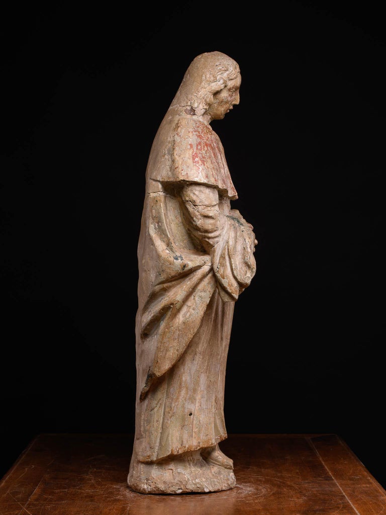 Unknown – Steinstatue des Heiligen Erasmus oder des Heiligen Elmo aus ...