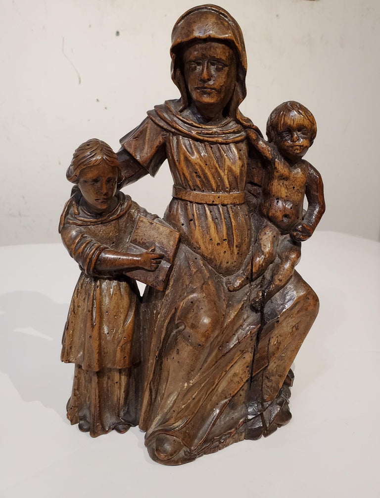 Unknown - 17th Century Italian Carved Wood Carving Of Virgin and Child ...