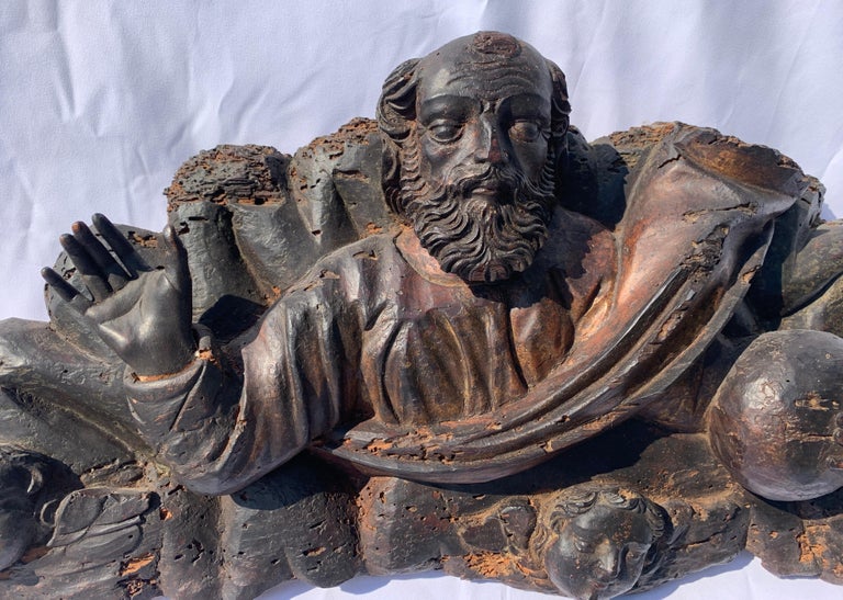 Unknown - 17th century Italian carved wood sculpture - God the Father ...