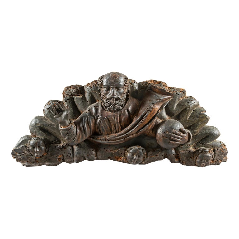 Unknown - 17th century Italian carved wood sculpture - God the Father ...