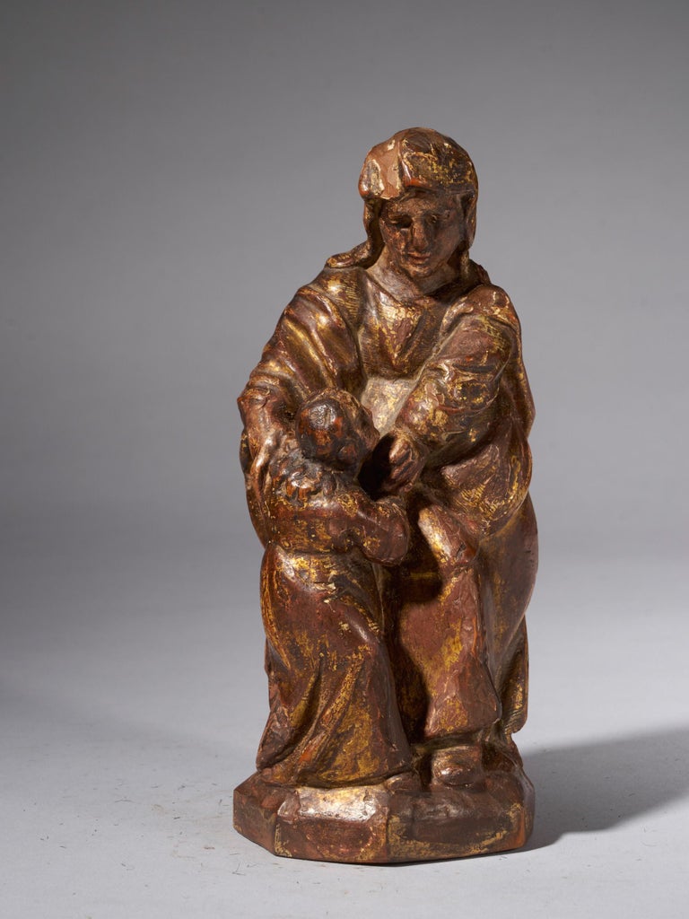 Unknown - 18th C, Religious, Spanish School, Partly Gilded Wooden ...